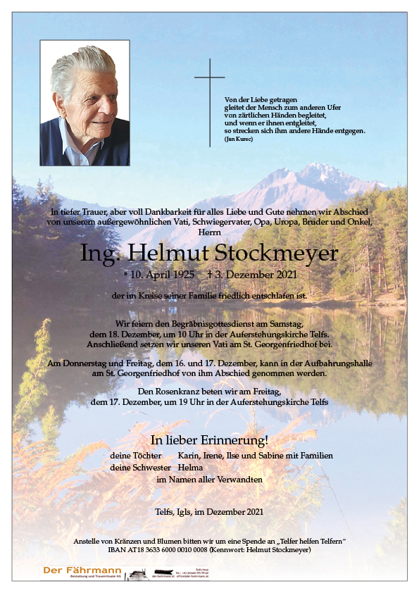 Stockmeyer Helmut - Der Fährmann – Bestattung und Trauerrituale