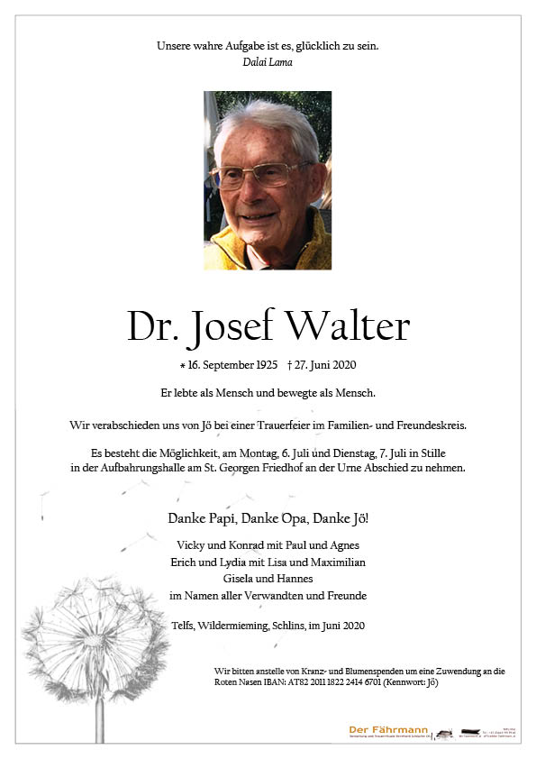 Walter Josef - Der Fährmann – Bestattung und Trauerrituale